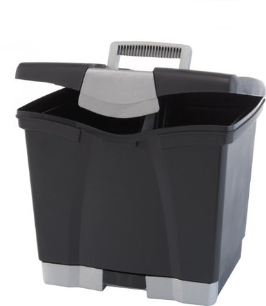 Storex Portable File Storage Box with Drawer Tray Latch Lid Letter Size ...