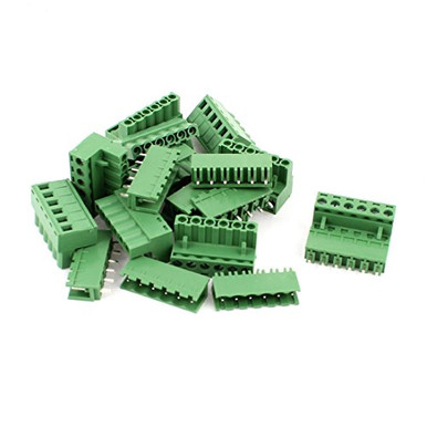 uxcell 10 Pair 6 Pins 5.08mm Pitch Male Female PCB Screw Terminal Block ...