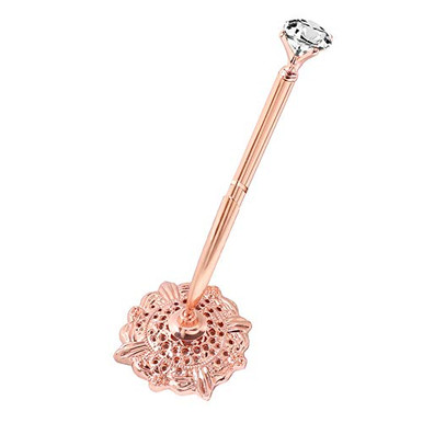 RUTICH Hollow Round Pen Holder Signing Pen Set with Big Diamond Crystal ...