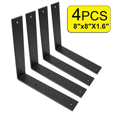 Shelf Brackets 8 Inch Heavy Duty Black L Bracket Rustic Metal Brackets ...