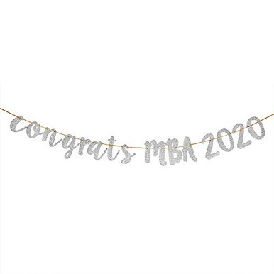 Glitter Silver Congrats MBA 2020 Banner for Congrats Grad Sign College ...