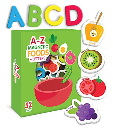 Curious Columbus Magnetic Foods and Letters for Kids. Set of 52 pcs ...