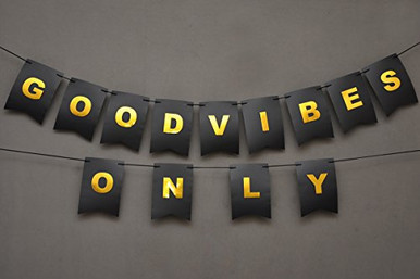 Good Vibes Only Banner - Bedroom Decor - Party Banner - Birthday Sign ...
