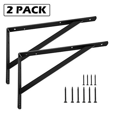 Shelf Brackets 14 inch, Heavy Duty Floating Shelf Bracket for Open ...