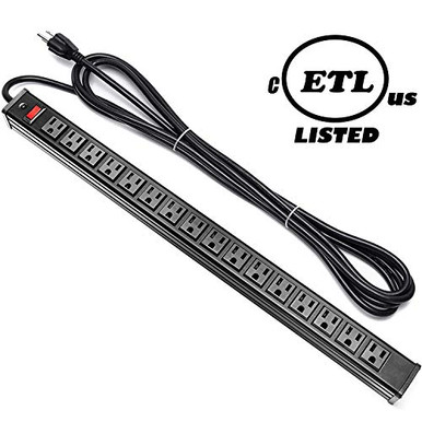 Surge Protector Power Strip 16-Outlet ETL Certified Heavy Duty Metal ...
