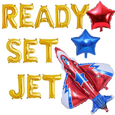Ready Set Jet Balloons Jet Birthday Party Decorations Airplane Jet ...