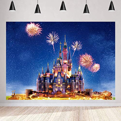 Dream Castle Backdrop for Kids Cartoon Party Cartoon Castle Night Scene ...