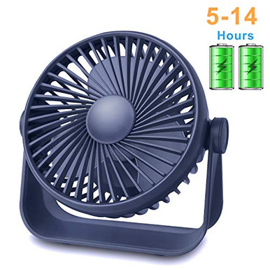 TriPole Desk Fan Small Table Fan Rechargeable Battery Operated Mini Fan ...