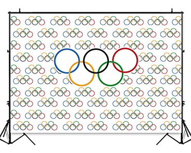 7x5ft Olympic Sport Backdrop Olympic Rings International Banner ...