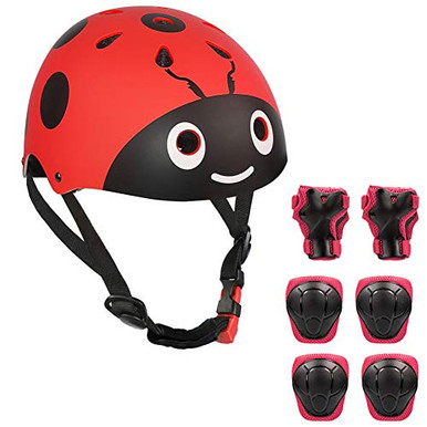 LANOVAGEAR Ladybug Toddler Helmet Knee Elbow Pads and Wrist Guards ...