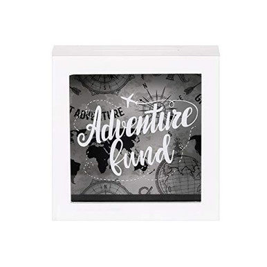 UMICAL 6x6 Inch Adventure Fund White Shadow Box Frame Wood Fund Savings ...