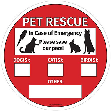 Save Our Pets Sign - Emergency Pet Rescue - Inside Window Static Cling ...