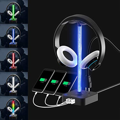 RGB Headphone Stand with USB Charger COZOO Desktop Gaming Headset ...