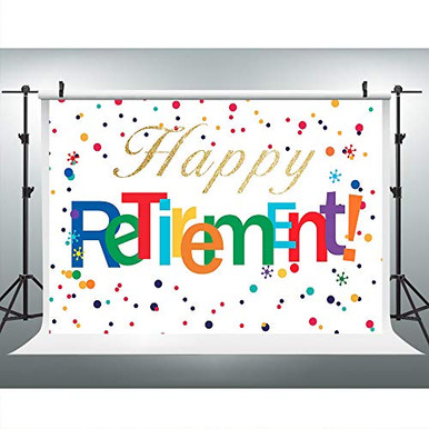 Retirement Party Backdrop for Photography 9x6FT Happy Retire White ...