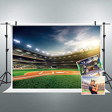 Riyidecor Green Baseball Field Backdrop Stadium 7Wx5H Feet Photography ...
