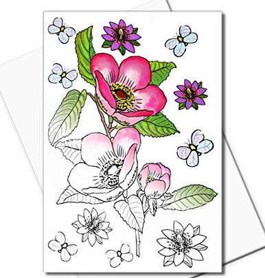 Art Eclect Adult Coloring Flower Greeting Cards for Birthdays ...