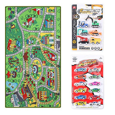 Kid Toys Rug with Roads and Train TracksCool and Fun Area Rug Gift Set ...