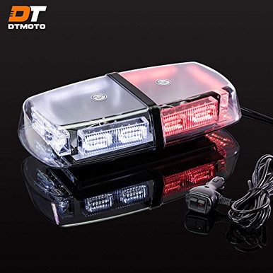 12 36W Red White LED Strobe Flashing Police Mini Light Bar - Waterproof ...