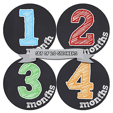 Months In Motion Baby Monthly Milestone Stickers - First Year Set of ...