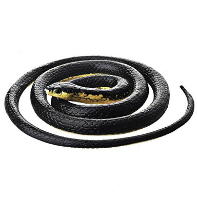 GOLF Realistic Rubber Black Mamba Snake Toy Garden Props 52 Inch Long ...
