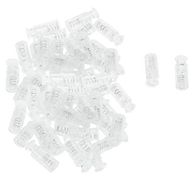 uxcell 50pcs Spring Cord Locks Plastic End Stopper Double Holes Toggle ...