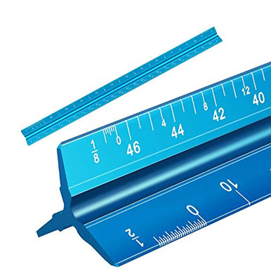 12 Inch Architectural Scale Ruler Metal Triangular Ruler Drafting Tool ...