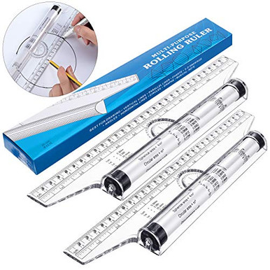 2 Pieces Measuring Rolling Ruler Drawing Roller Ruler Parallel Ruler ...