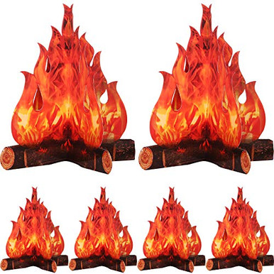 3D Decorative Cardboard Campfire Centerpiece Artificial Fire Fake Flame ...