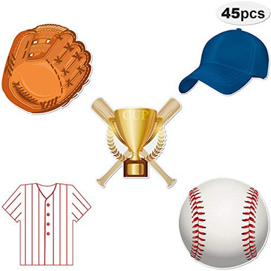 45 Pieces Baseball Paper Cut Outs Versatile Classroom Decoration Sports ...