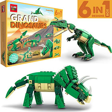 SmartEmily Cubb Toys Grand Dinosaurs 6in1 Dinosaur Toy Set Building ...