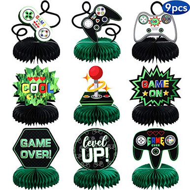 9 Pieces Video Game Party Decorations Supplies Video Game Honeycomb ...