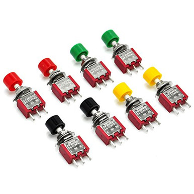 Gikfun AC 2A 250V/ 5A 120V NO/NC SPDT Momentary Push Button Switch DIY ...