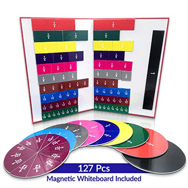 Magnetic Minds - 127 Pieces Magnetic Fraction TilesBars and ...