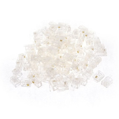 Uxcell Plastic Telephone Cable 6P4C RJ11 Plug Connector 100 Pieces for ...