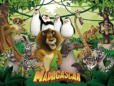 Madagascar Poster Backdrop Background Jungle Safari Theme Party ...