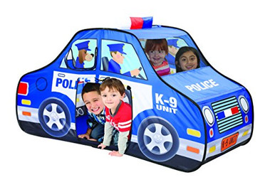 TravenPal Police car Tent Kids Pop Up Playhouse Pop Up Tent- Happy Time ...