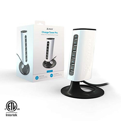 Atomi Charge Tower Pro - USB Desktop Charging Station 6 Ports with Ai ...