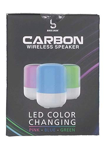 BASS JAXX Carbon Wireless LED Color Changing Bluetooth Speaker Color Changes from Pink Blue ...