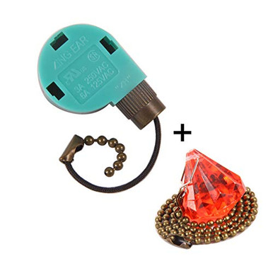 Ceiling Fan Switch with Chain, Wall light Rotary Pull Chain cord Switch ...