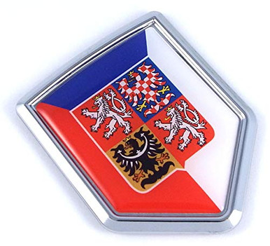 Czech Republic Flag Car Chrome Emblem 3D Decal Bumper Sticker ...