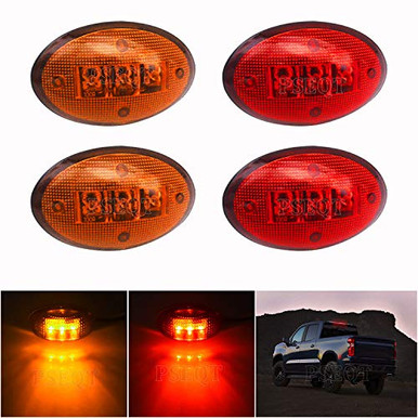 PSEQT Dually Bed Fender Side Marker LED Lights For Ford F350 F450 F550 ...