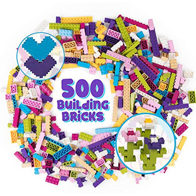 SCS Direct Building Bricks 500 Pc Big Bag of Bricks Bulk Pastel ...