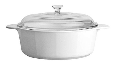 CorningWare 325 Litre Pyroceram Glass Dimensions Round Casserole White ...