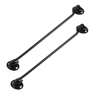 DOITOOL 2PCS 12 Inch Hook and Eye Latch Black Heavy Duty Solid ...