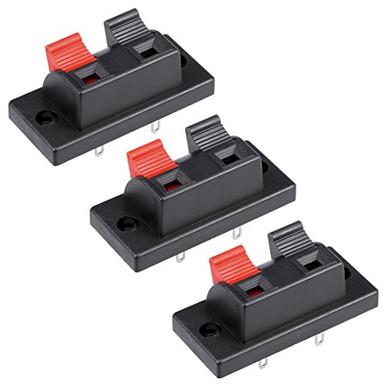 uxcell 3pcs 2 Way Jack Socket Spring Push Release Connector Speaker ...
