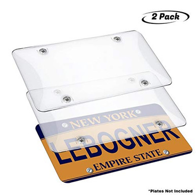 lebogner Car License Plates Shields 2 Pack Clear Bubble Design Novelty ...
