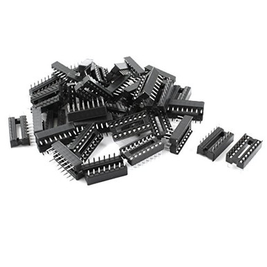 uxcell 40pcs 254mm PCB Board 2 Row 16Pin DIP Solder Type IC Socket ...