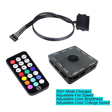 DS Rainbow RGB Fan LED Sync Controller only for DS Fans with 21key RF ...