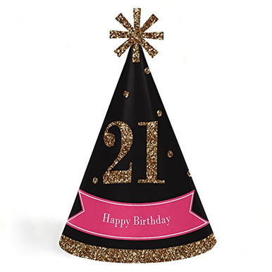 Finally 21 Girl 21st Birthday Cone Happy Birthday Party Hats for Kids ...