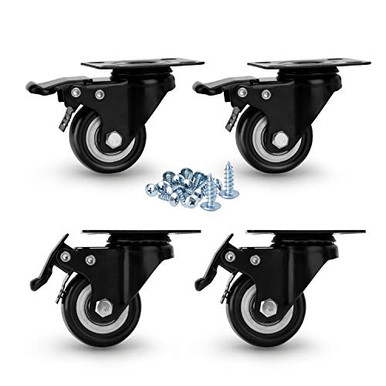 YOOGAA 2 Heavy Duty Caster Wheels Safety Dual Locking Castor Wheels Set ...